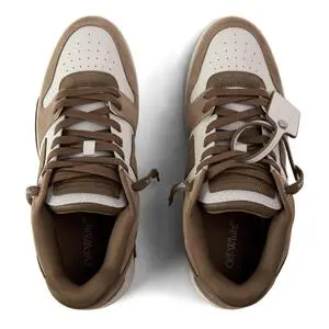 Off-White Suede And Leather Low Top Casual Sneakers - Brown