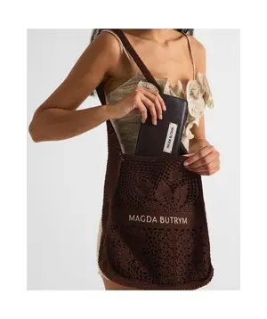 Magda Butrym Woven Crochet Tote Bag - Brown