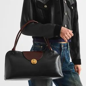 Versace Shoulder Bag With Clasp Closure - Black