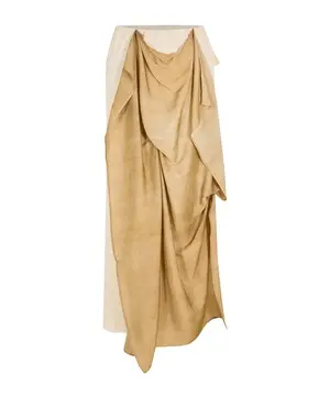 UMA WANG Draped Pleated Maxi Skirt