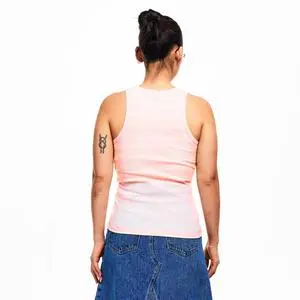 GANNI Striped Cotton Racerback Tank Top