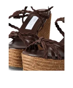 JIMMY CHOO Braided Wedge Espadrille Sandals