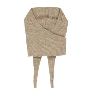 GANNI Soft Wool Head Covering - Nude