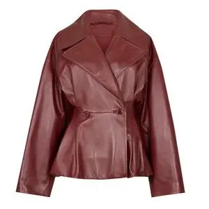 Balenciaga Leather Jacket - Red