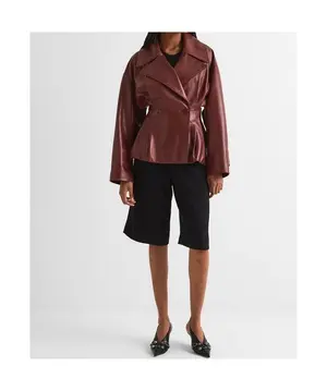 Balenciaga Leather Jacket - Red