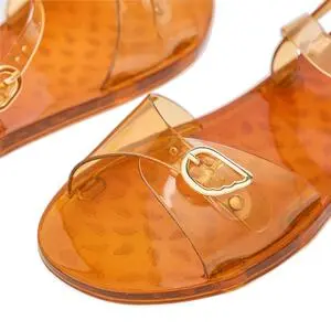 ANCIENT GREEK SANDALS Flat Buckled Jelly Sandals