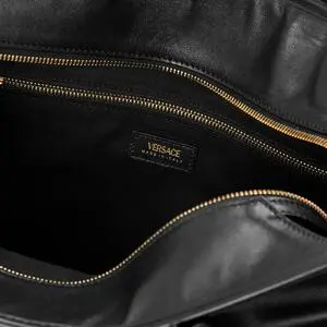 Versace Leather Tote Bag With Medusa Emblem