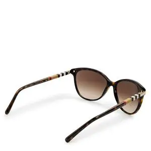 Burberry Round Frame Sunglasses With Tortoiseshell Pattern
