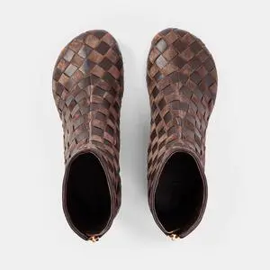 Bottega Veneta Woven Suede Ankle Boots