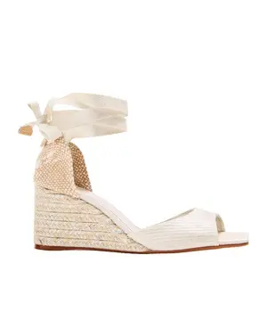 CastaÑer Wedge Espadrille Sandals With Ribbon Fastening