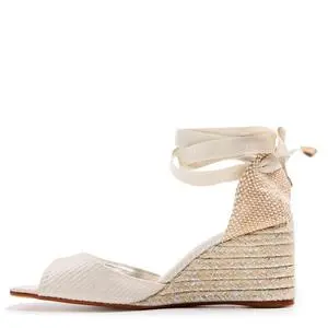 CastaÑer Wedge Espadrille Sandals With Ribbon Fastening