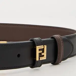 Fendi Reversible Leather Belt With Ff Monogram