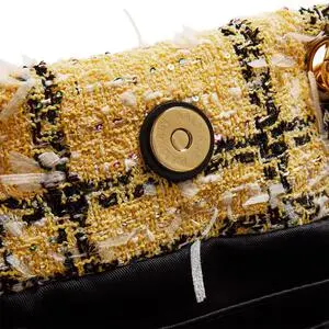 Balmain Checkered Tweed Handbag