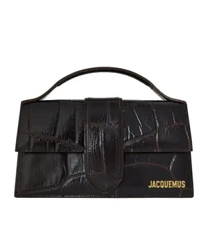 Jacquemus Large Capacity Leather Crossbody Bag - Black