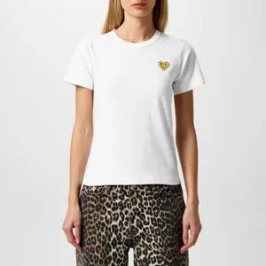 Play Comme Des Garcon Solid Color Crew Neck Short Sleeve