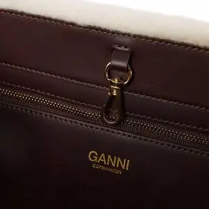 GANNI Leather Tote Bag
