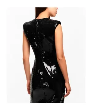 Balmain Sleeveless Sequin Maxi Evening Dress
