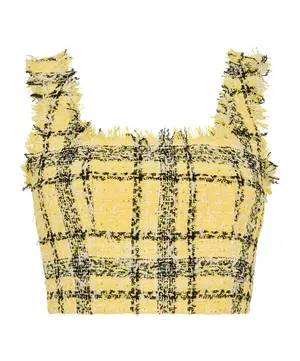 Balmain Check Tweed Cropped Camisole
