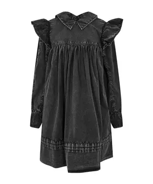 GANNI Oversized Tunic Dress With Ruffled Shoulders