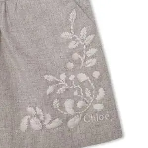 Chloé Floral Embroidered Cotton Two-piece Set