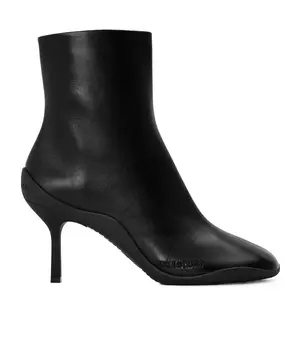 Balenciaga Solid Color Ankle Boots - Black