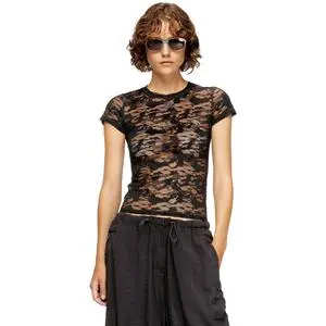 DIESEL® Short Sleeve Lace T-shirt - Black