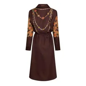 Versace Printed Long-sleeve Silk Shirt Dress