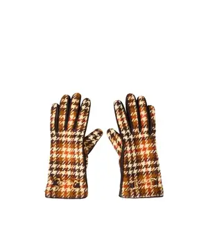 Gucci Checkered Gloves - Brown