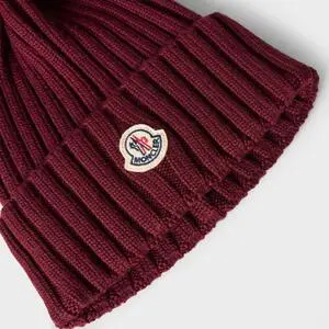 Moncler Ribbed Pom Beanie - Brown