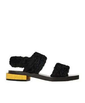 Gucci Low-heeled Sandals With Textured Straps