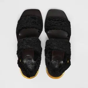 Gucci Low-heeled Sandals With Textured Straps