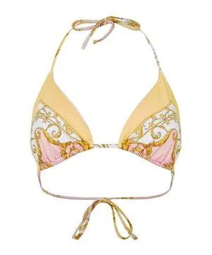 Versace Color-block Halterneck Bikini Top