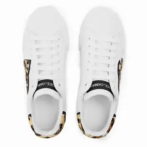 Dolce & Gabbana Logo Detail Round Toe Sneakers - White