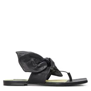 Givenchy Leather Bow Flat Sandals - Black