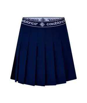 Casablanca Pleated Mini Skirt With Logo Waistband