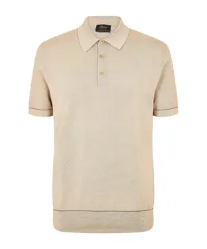 Brioni Short Sleeve Polo Shirt - Nude