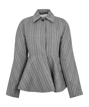 Stella McCartney Cropped Shirt With Flared Hem - Gray