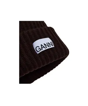 GANNI Ribbed Wool Beanie