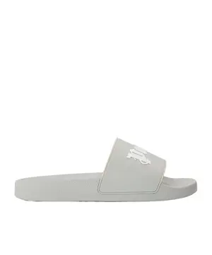 Palm Angels Logo Slide Slippers - Gray