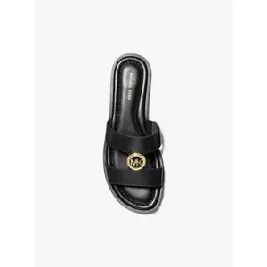 Michael Kors Gold Tone Logo Flat Sandals