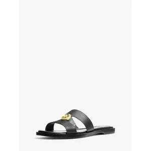 Michael Kors Gold Tone Logo Flat Sandals