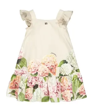 Dolce & Gabbana Striped Floral Print Dress - White