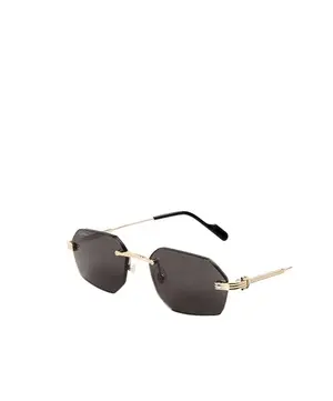 Cartier Rimless Octagon Sunglasses - Black