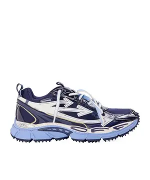Off-White Low-top Athletic Sneakers With Heel Tab - Blue