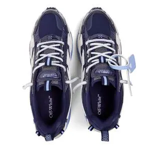 Off-White Low-top Athletic Sneakers With Heel Tab - Blue