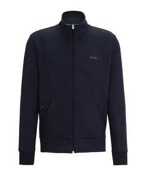 Hugo Boss Skaz Full-zip Fleece Hoodie - Black