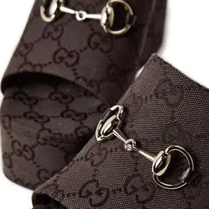 Gucci Horsebit Platform Wedge Sandals