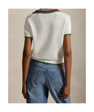 Polo Ralph Lauren Crocheted Short Sleeve Polo Shirt