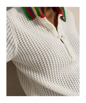 Polo Ralph Lauren Crocheted Short Sleeve Polo Shirt