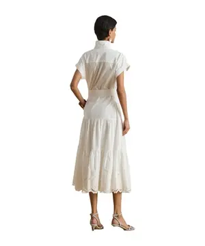 Ralph Lauren Cotton Shirt Dress With Tiered Hem